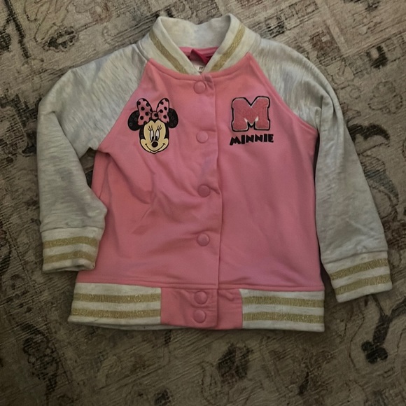 Disney | Jackets & Coats | Little Girls Minnie Mouse Varsity Jacket ...